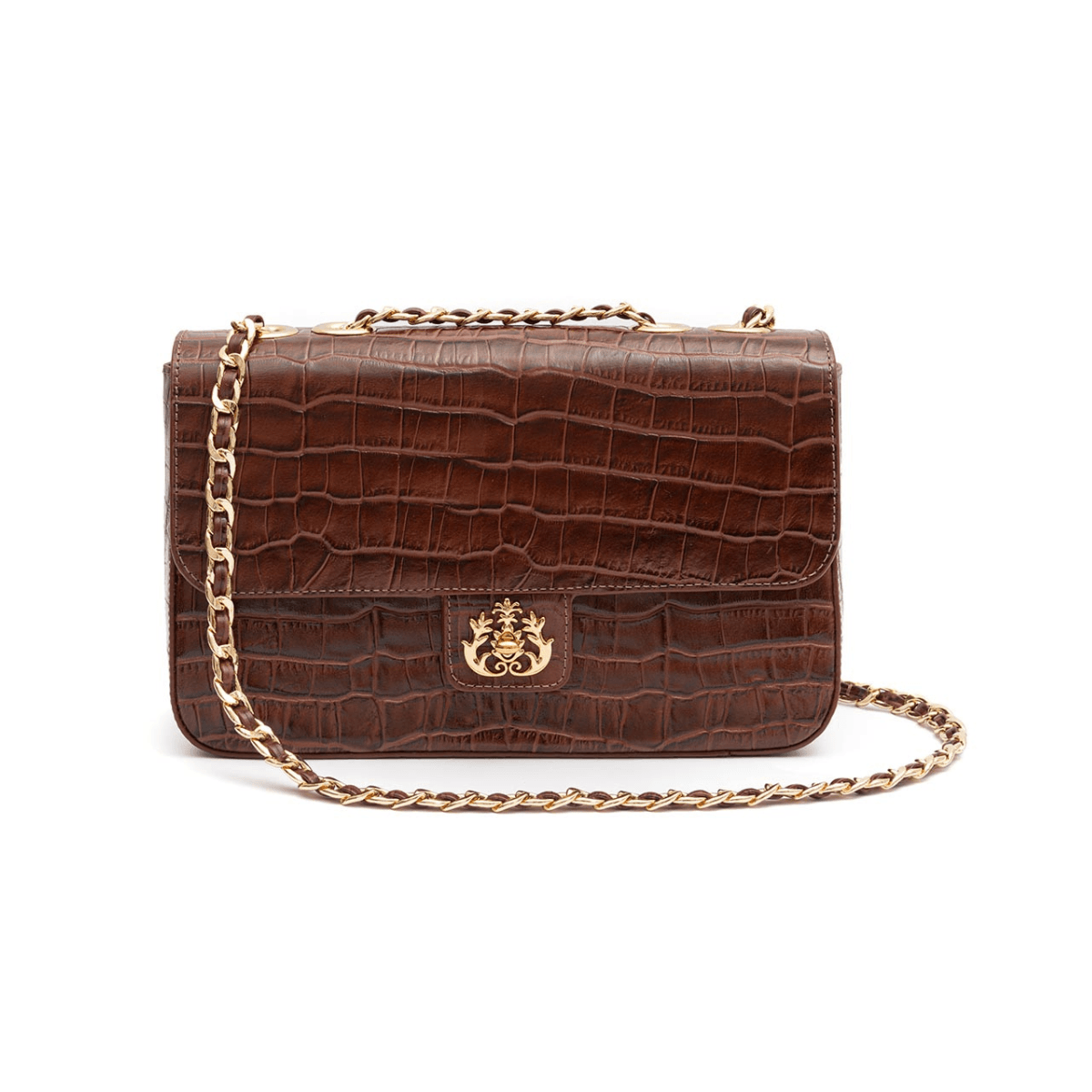 Bolsa Anne Jumbo em Couro Natural MAXI CROCO PINHÃO - ISLA BOLSAS